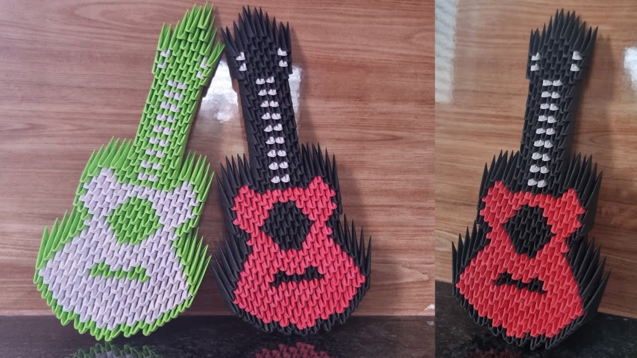 How to make 3D origami guitar || paper guitar 🎸 - YouTube