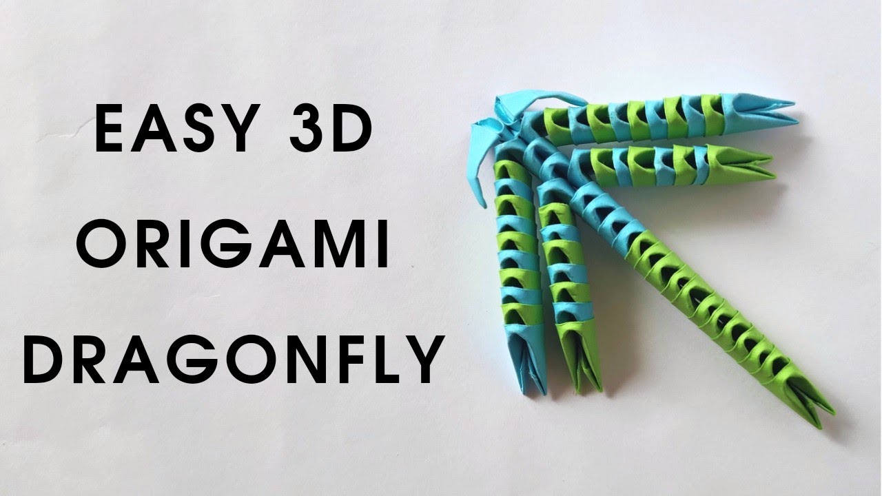 Easy 3d origami DRAGONFLY | How to make a modular origami dragonfly ...