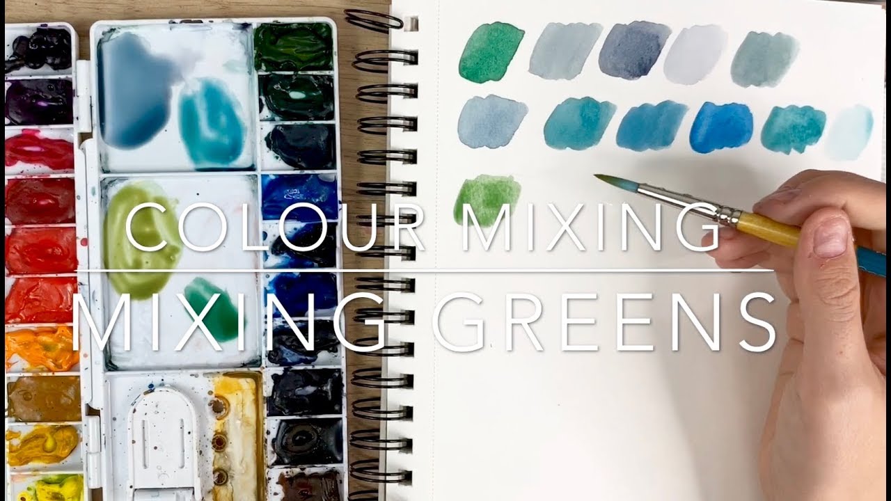 Colour Mixing - Making Different Shades of Green - YouTube