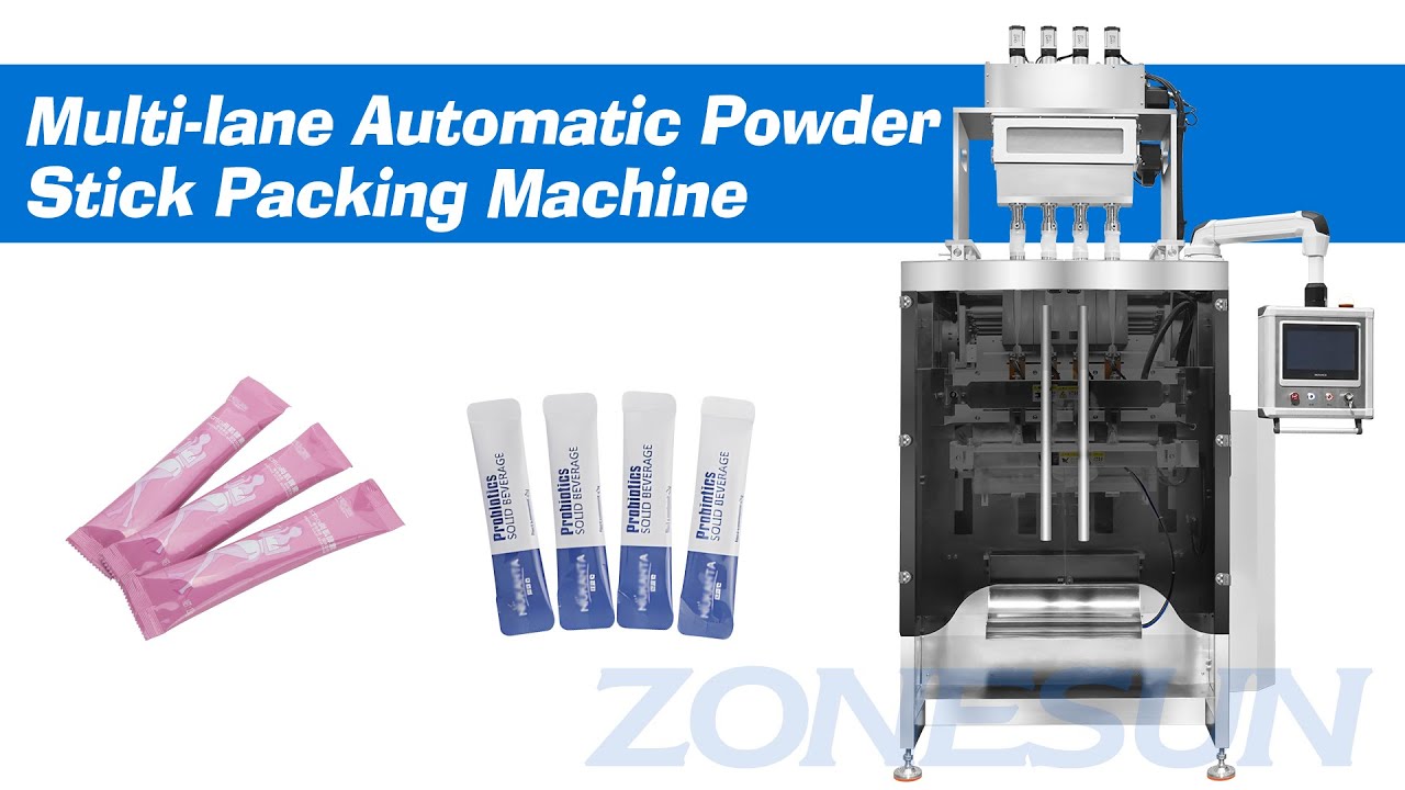 How To Use 4 Lanes Stick Packing Machine For Powdered Products? - YouTube
