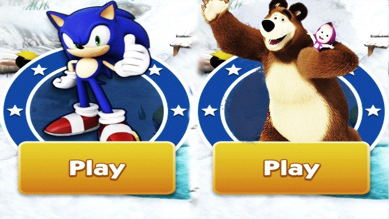 Sonic Dash vs Masha & The Bear: Let's Run Gameplay - YouTube