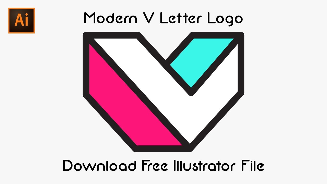 Create Modern V Letter Logo in Illustrator | Download Free Illustrator ...