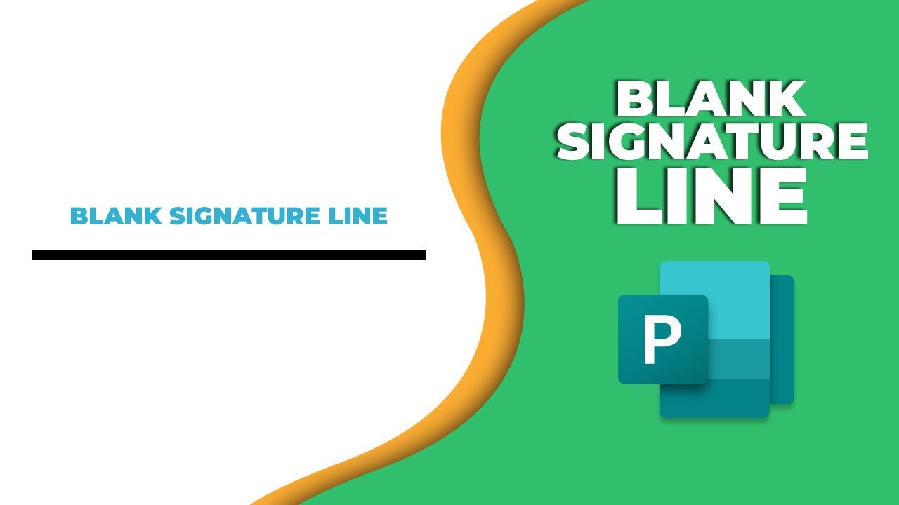 How to add blank signature line in publisher - YouTube