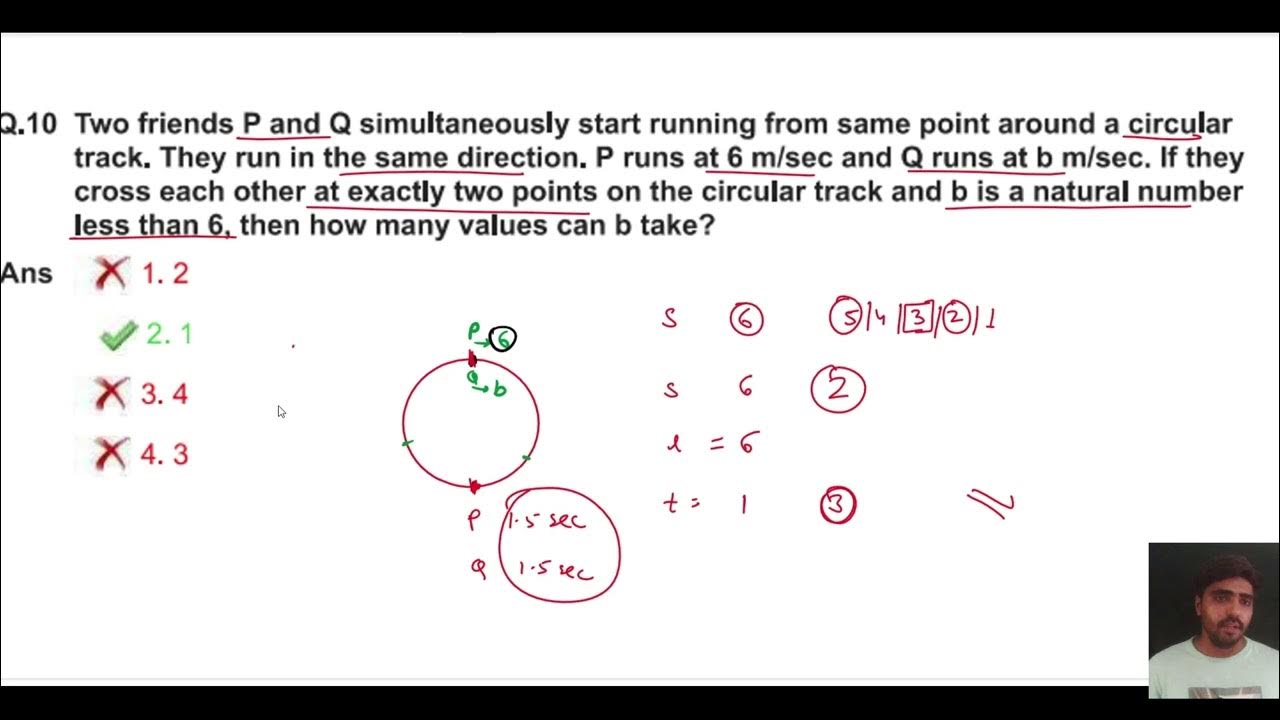 Two friends P and Q simultaneously start running from same point around a circular track. They ...