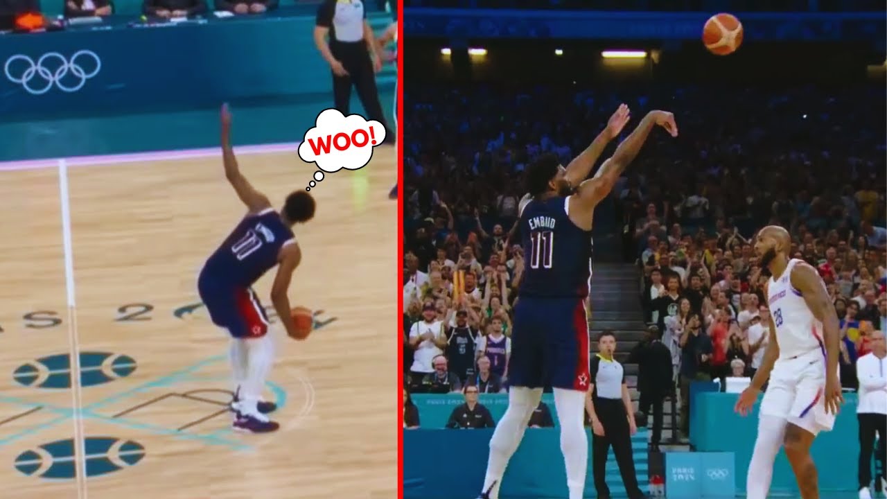 Joel Embiid Taunts French Fans with Hilarious Airball During Team USA's ...