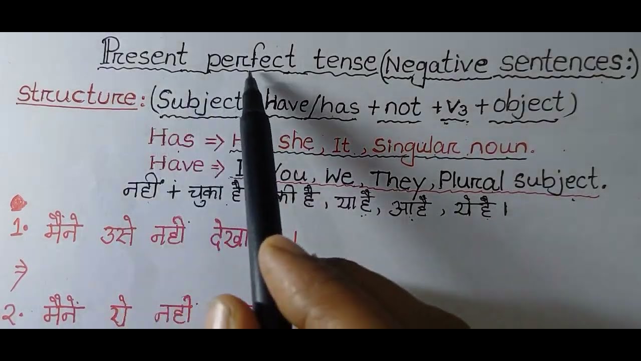 present perfect tense(Negative sentences)//Translating into English ...