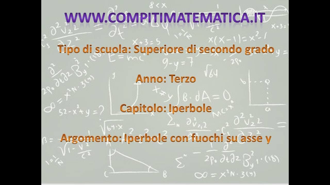Lezione 151 Iperbole con fuochi sull'asse y - YouTube