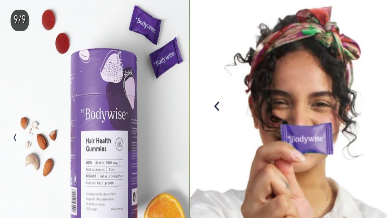 body wise hair health gummies hair growth gummies - YouTube