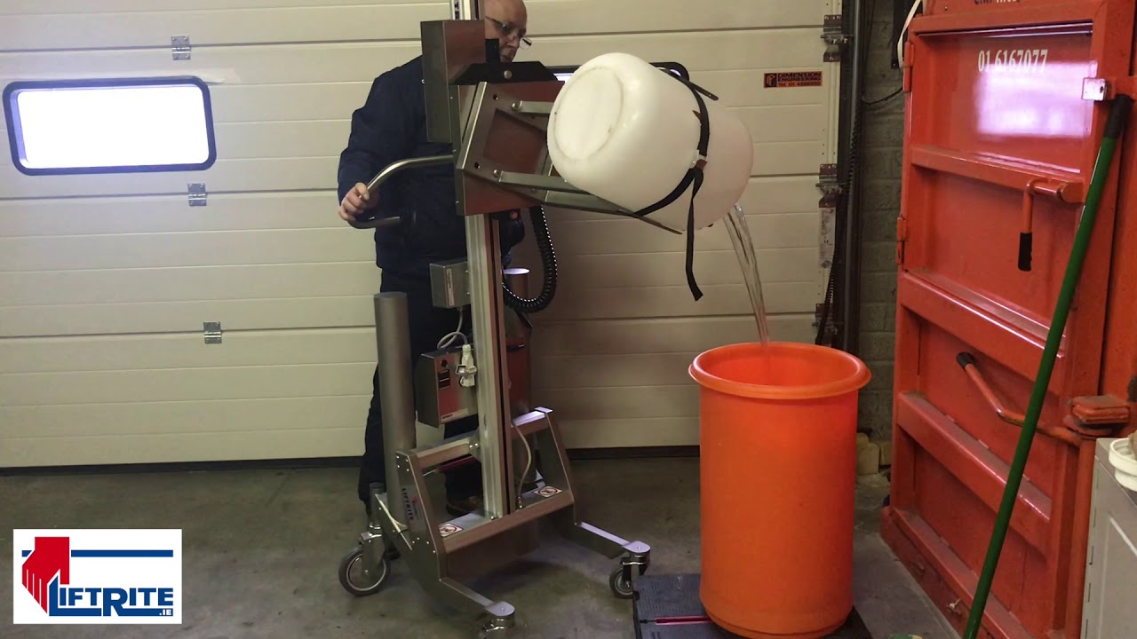 Lift & Drive for Lifting & Rotating Carboys | Lift Rite Ltd. - YouTube