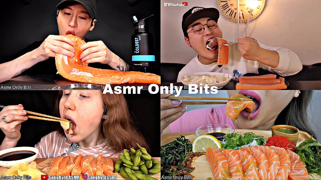 ASMR salmon Compilation//Compilation///no talking///Bites only////asmr ...