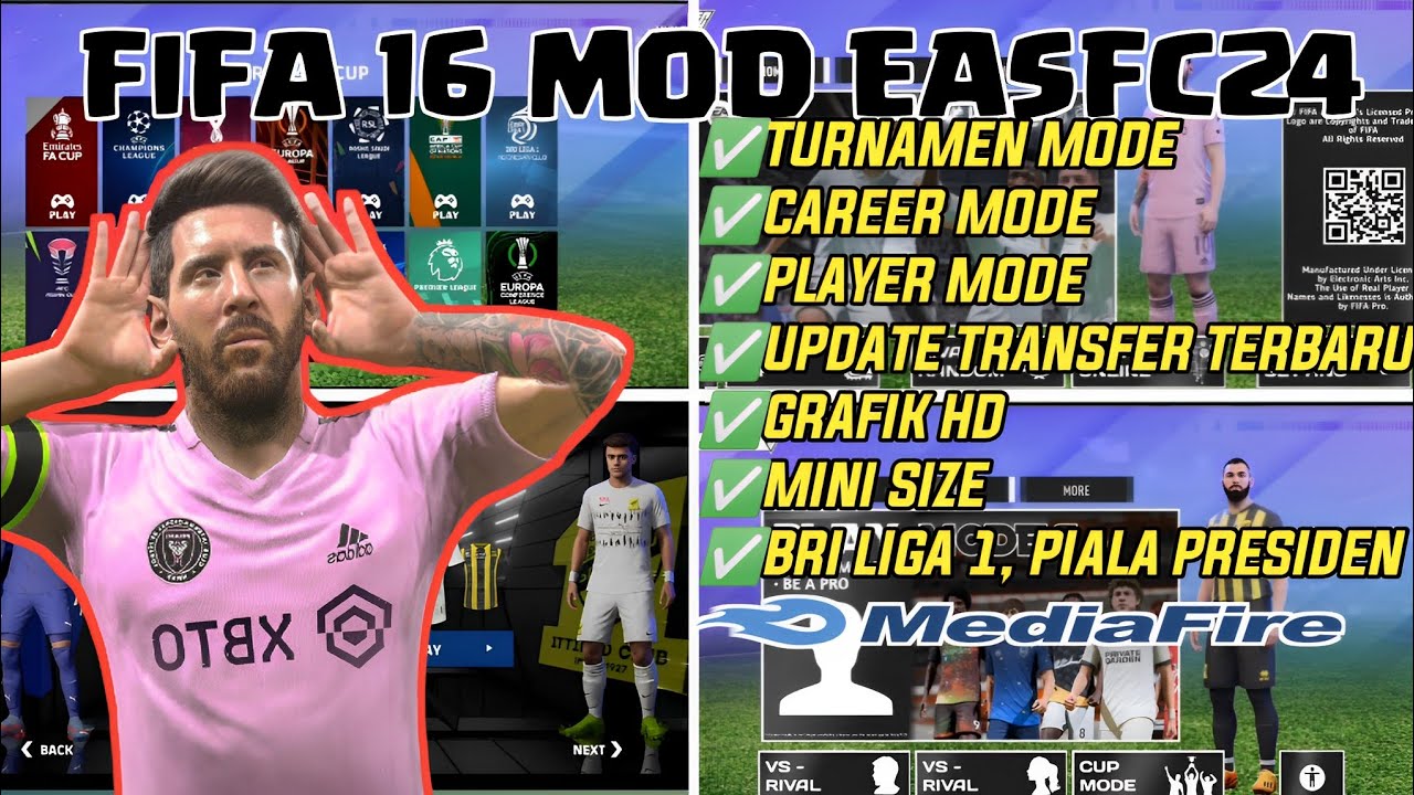 FIFA 16 MOD EA SPORTS FC 24 GRAFIK HD NO PASSWORD ANDROID OFFLINE # ...