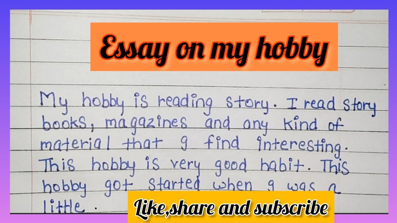 Essay on my hobby in English || paragraph of my hobby in English ️ ...