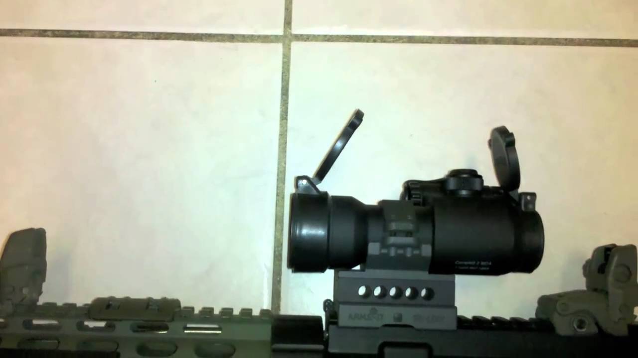 A.R.M.S. M68 high spacer w Aimpoint CompM3 - YouTube