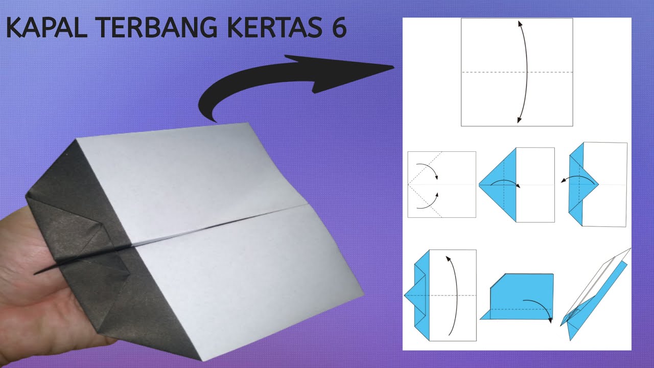 Cara membuat kapal terbang kertas origami, 6 - YouTube