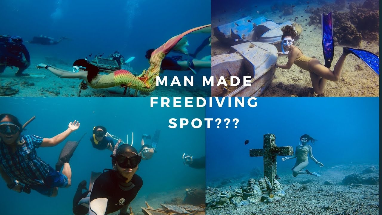 Man made diving spot ft. The Freedive Superhero (Freediving in front of ...