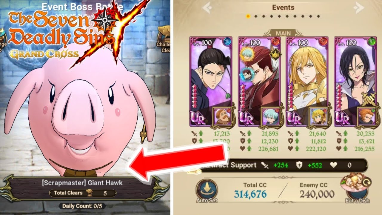 USING TYR IN GIANT HAWK BOSS | 7DS Grand Cross - YouTube