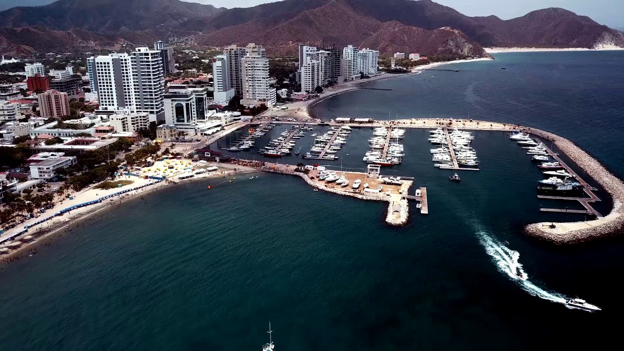 Santa Marta, Rodadero, Bahia Concha (Caribe colombiano) con dron - YouTube