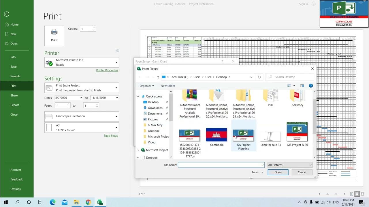 Project Planning Print Out by MS Project/การพิมพ์แผนงานก่อสร้างโดย ...