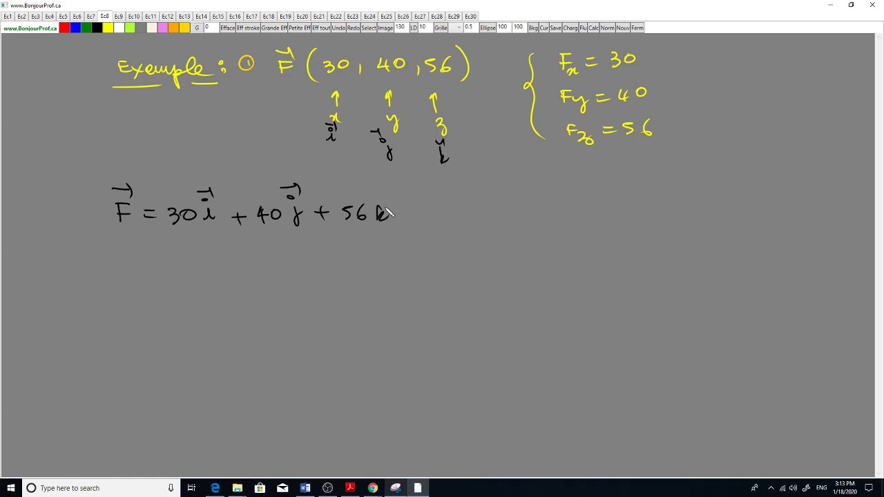 17 Vecteur dans l'espace representation des vecteur avec les vecteur ...