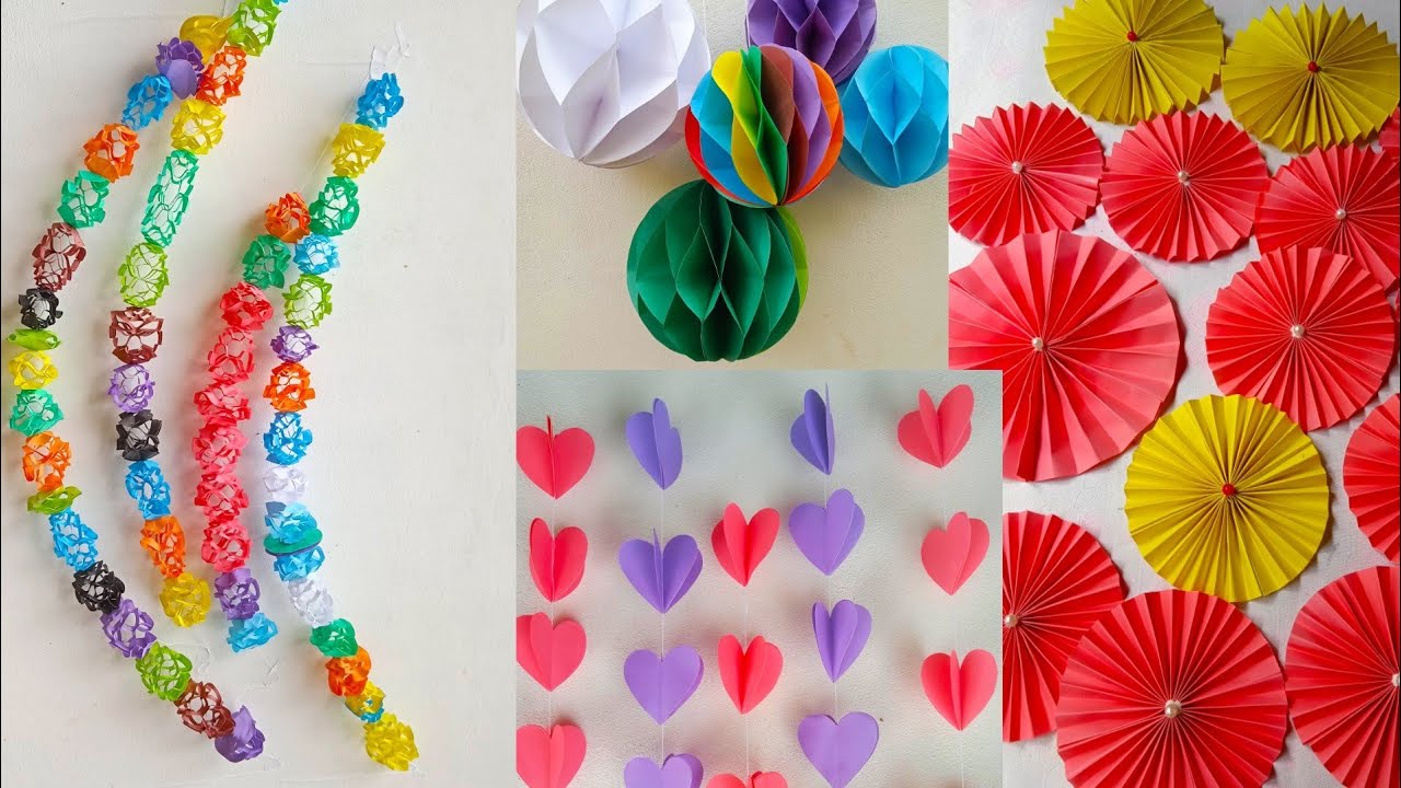 4 paper flower room decor ideas//paper flower//Craft//paper craft ...