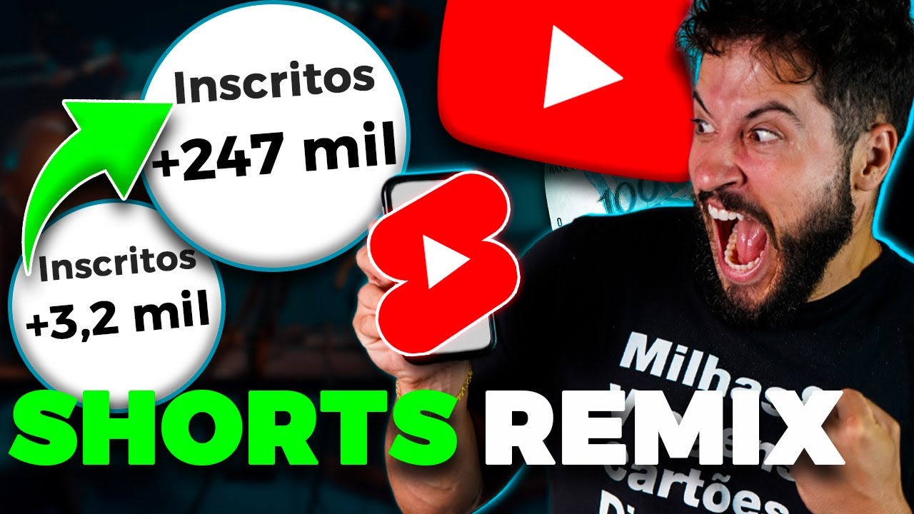 Como usar a função REMIX do Shorts para Crescer no Youtube e Ganhar ...
