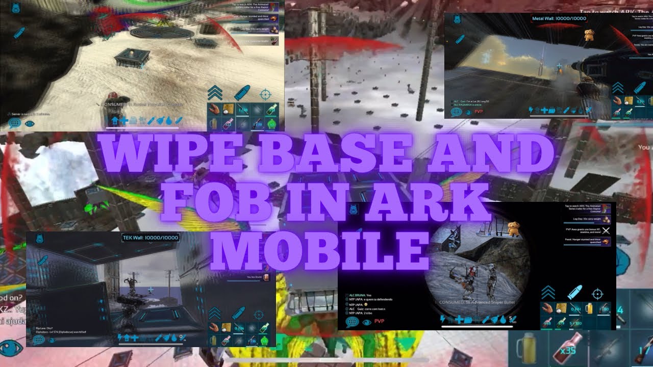 BR Clan/Cry Br Legit[ARK MOBILE] WIPE BASE AND FOB ENEMY - YouTube