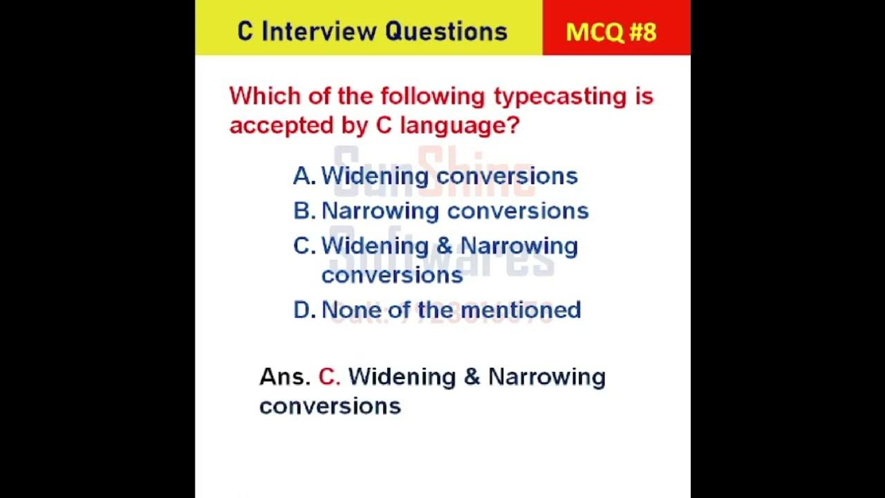 C Mcq No8 C Mcq Questions And Answers C Mcq Questions C Mcqs For Placement C Mcqs Youtube