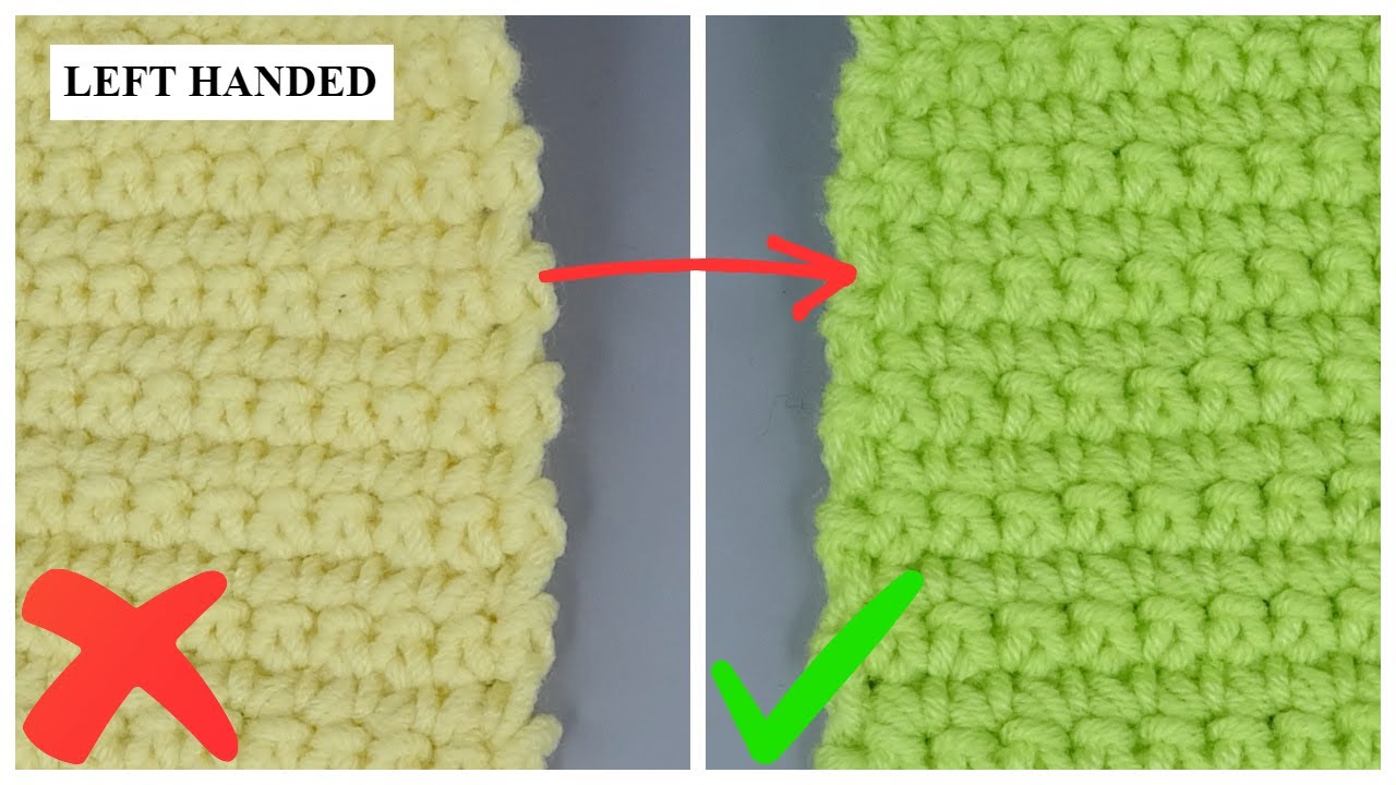 LEFT HANDED | How To Crochet Straight Edges For Single Crochet (Sc ...
