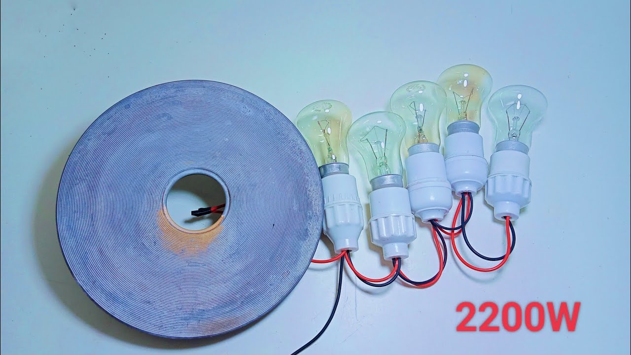 Free electricity 2200W Light bulb hi power Generator Magnetic Copper ...