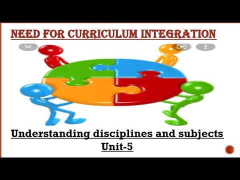 Need for curriculum integration/Understanding disciplines and subjects ...