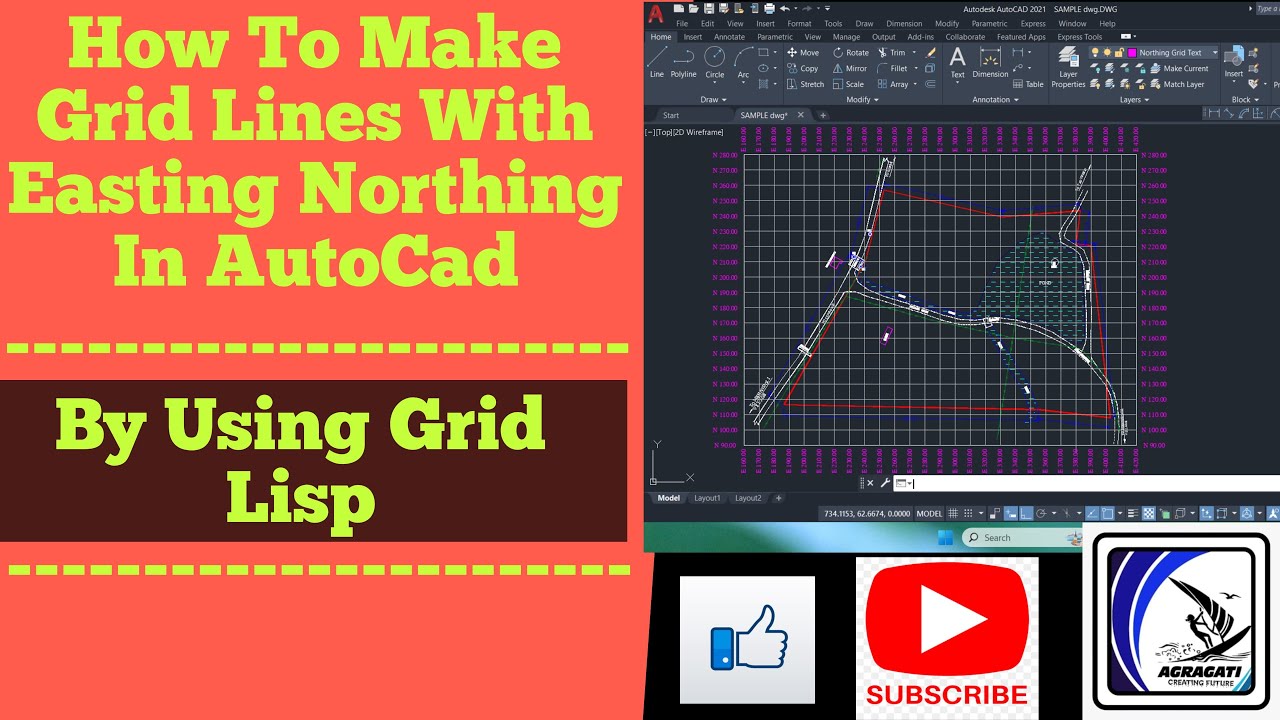 How To Draw Automatic Grid Lines In AutoCAD By Using Grid Lisp II Grid ...