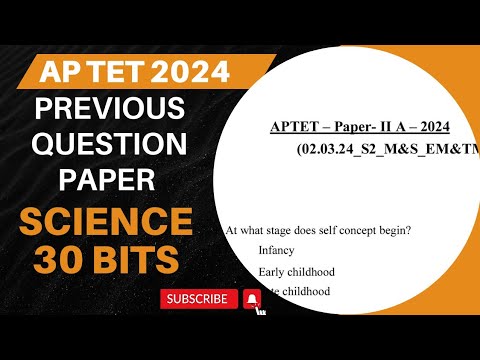 AP TET 2024 SA Science Previous papers |#AP TET MODEL PAPER 2024 WITH ...