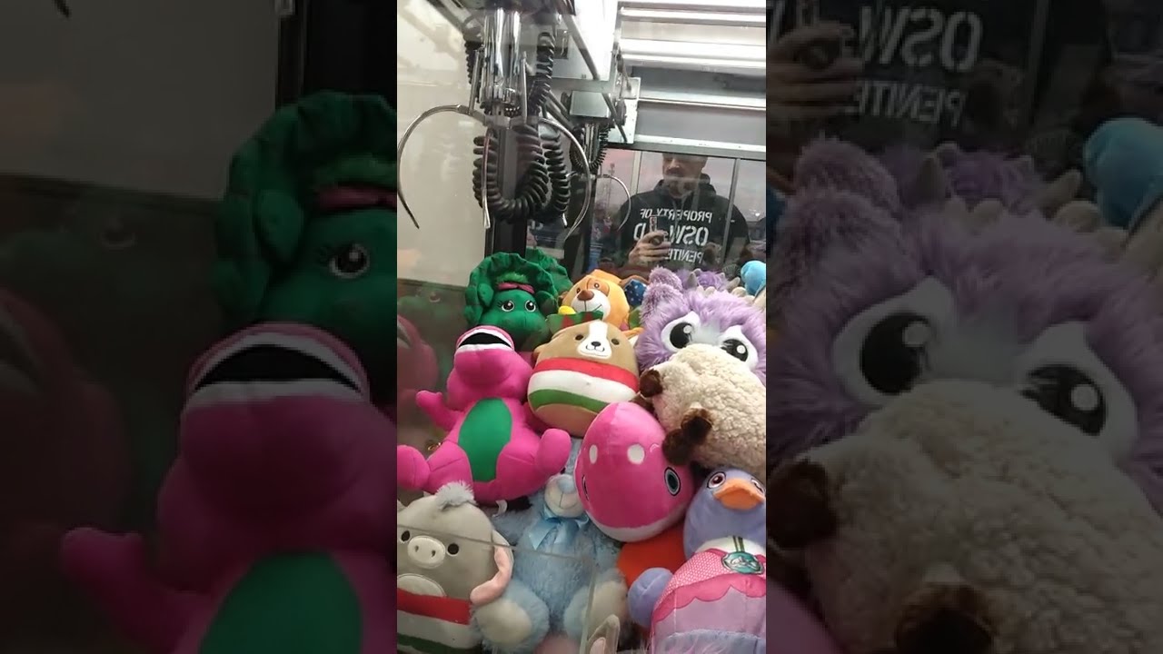 Claw Machine Winning! - BARNEY GO SQUISH - Skill Crane Grabber Game ...