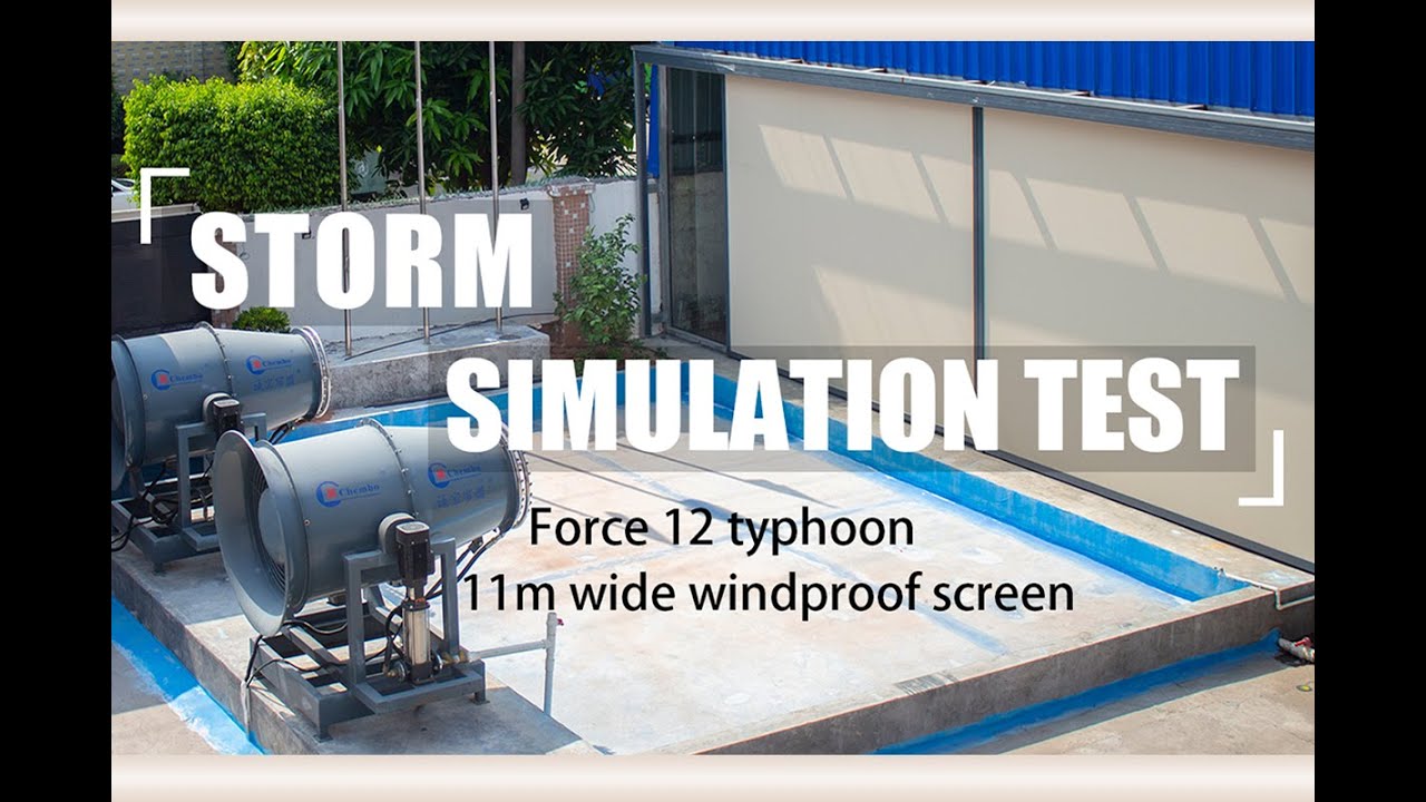 Windproof roller blind-typhoon sumilation test - YouTube