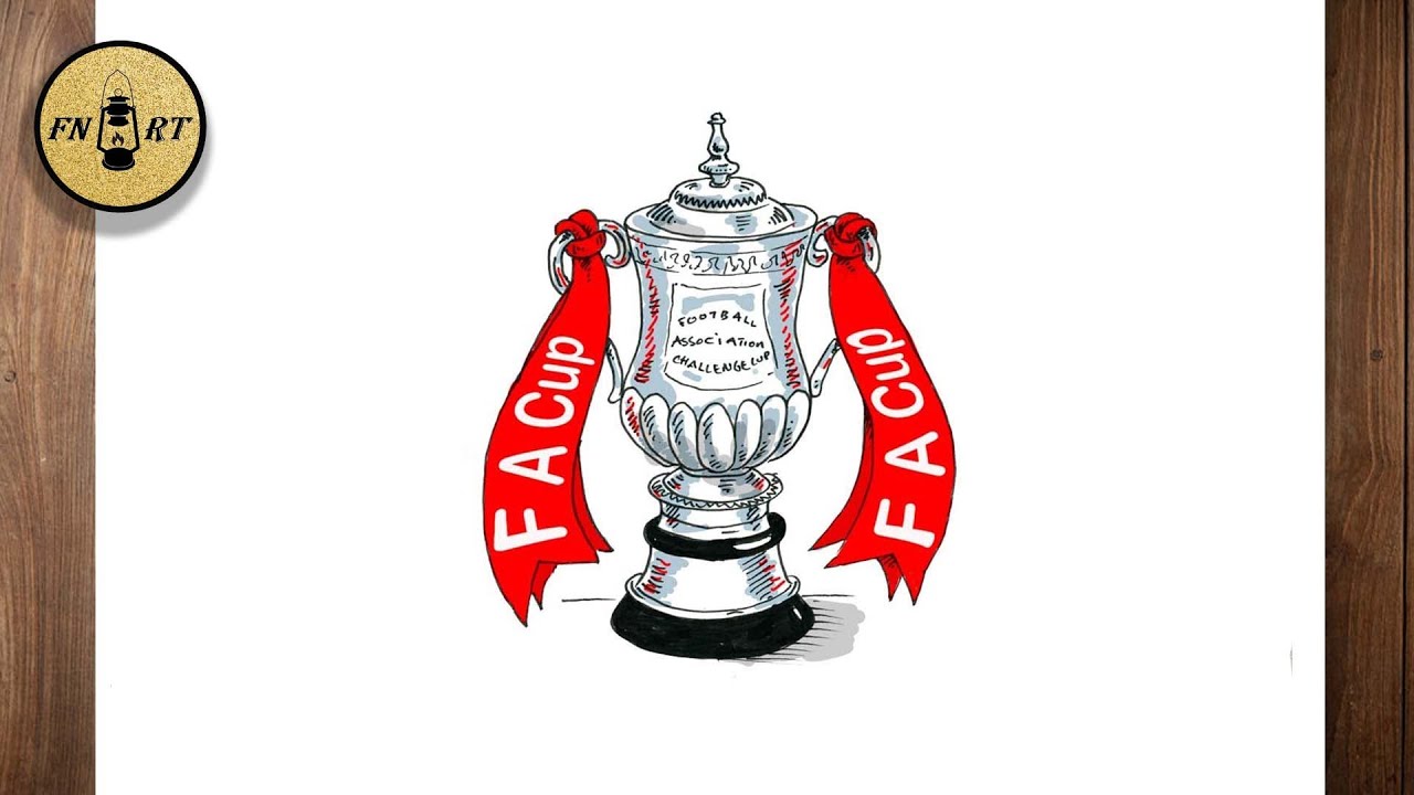 How to draw the fa cup trophy - YouTube