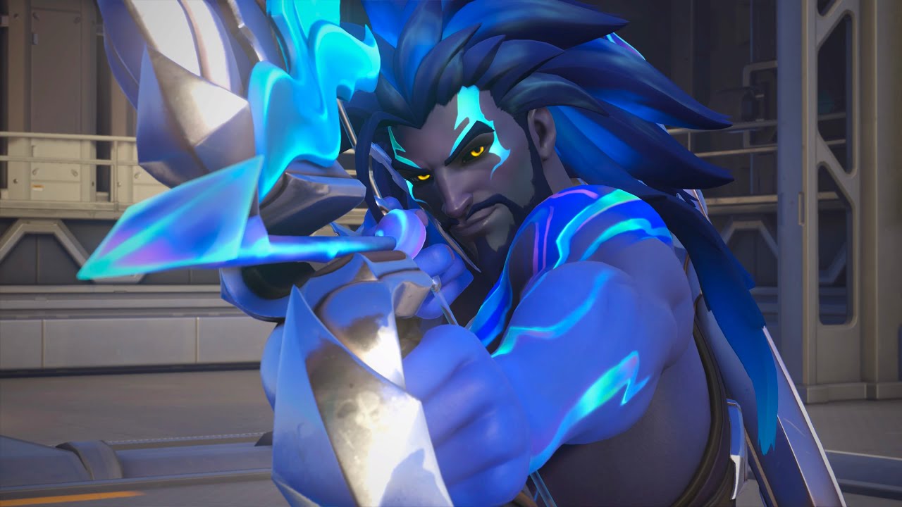 NEW Azure Flame Hanzo Skin Showcase | Overwatch 2 - YouTube