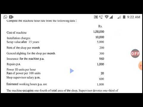 Calculate machine hours rate with example - YouTube