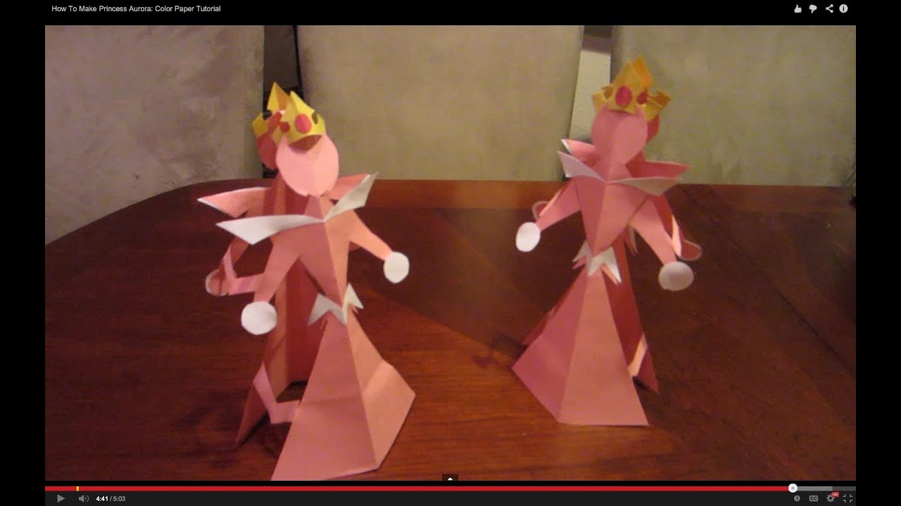 How to Make Princess Aurora: Color Paper Tutorial - Lana3LW - YouTube