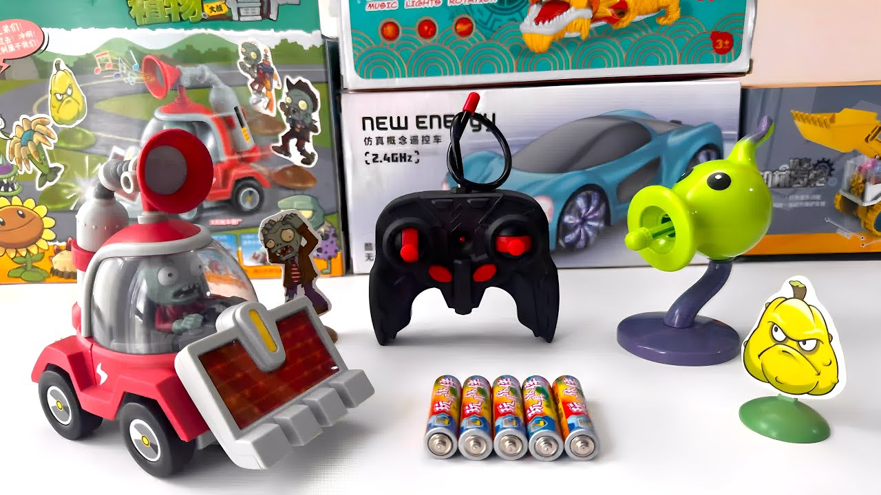 Unboxing New Energy Remote Control Vehicle,Gear Bulldozer,Solar Zombie ...