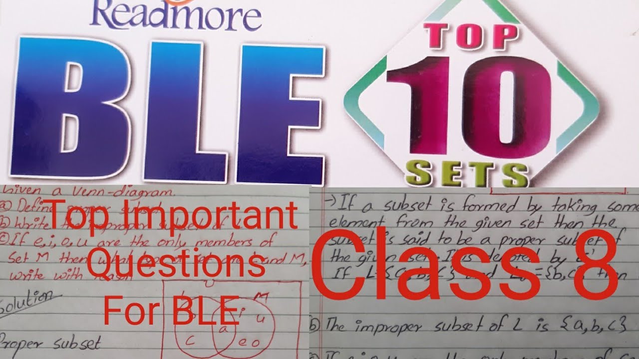 BLE SET| TOP MODEL QUESTION |Chapter 1| set Question|@Peace.education ...
