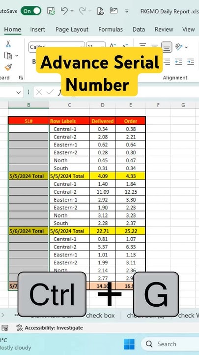 Advance serial number in Excel #exceltech #microsoftexcel #exceleducation #exceltips - YouTube