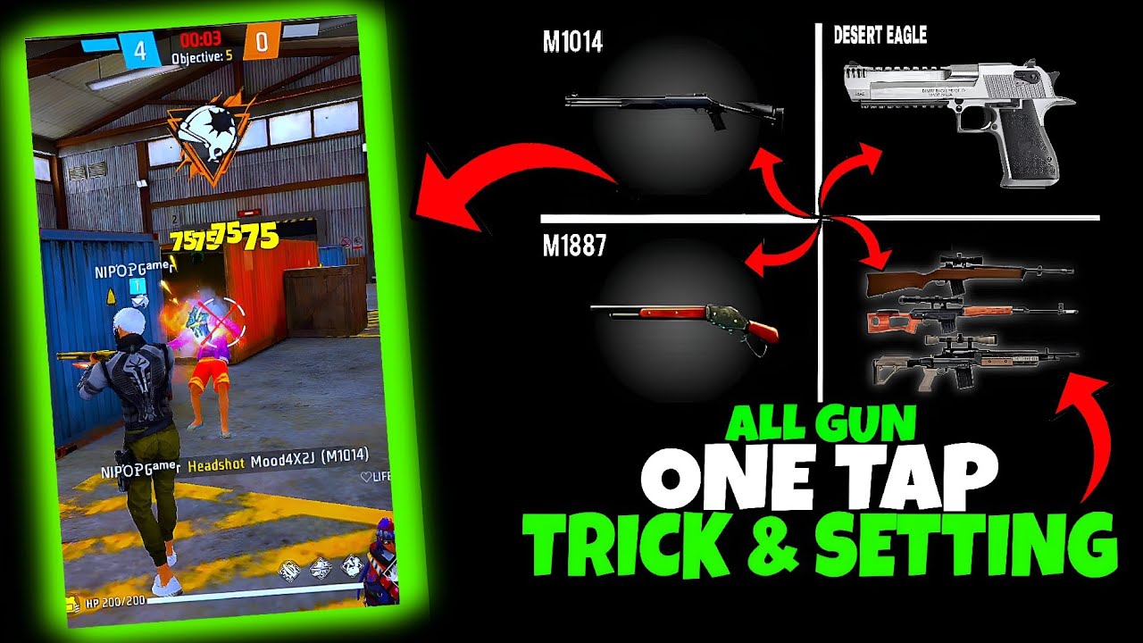 All Gun One Tap Headshot Trick And Setting | One Tap Headshot Trick And ...