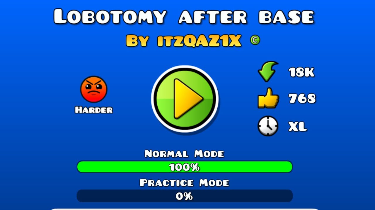 Geometry Dash FanMade Level - Lobotomy After Base 100% Complete - YouTube