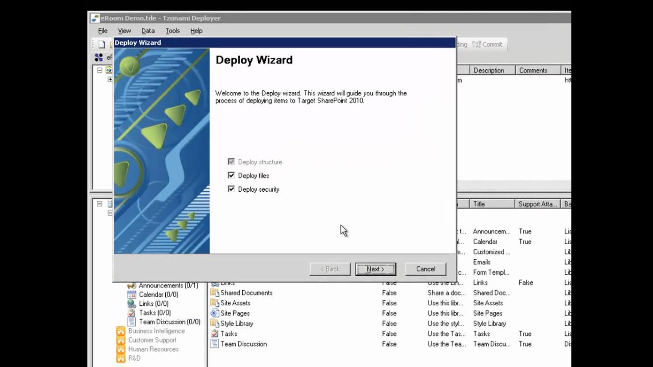 Tzunami Deployer migration - eRoom to SharePoint 2010 - YouTube