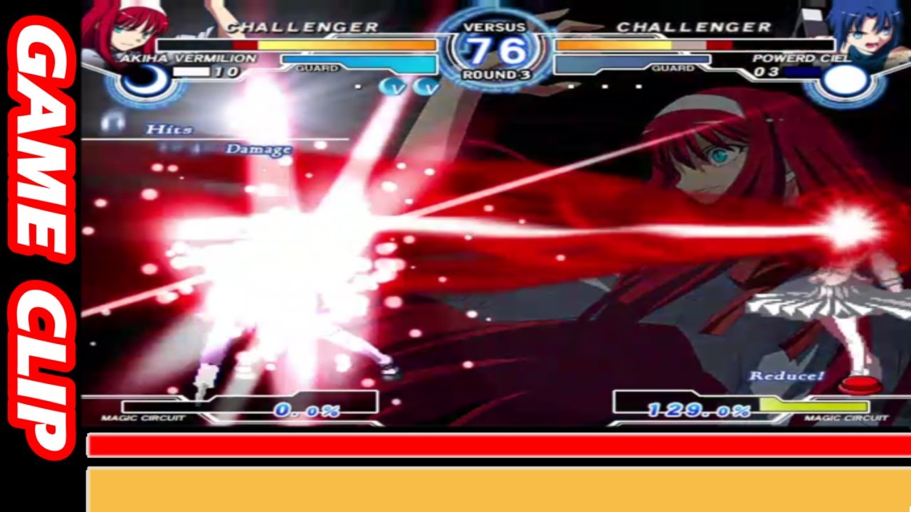 058 MBAACC GC AKIHA VERMILLION (C Moon) vs POWERED CIEL (F Moon) - YouTube