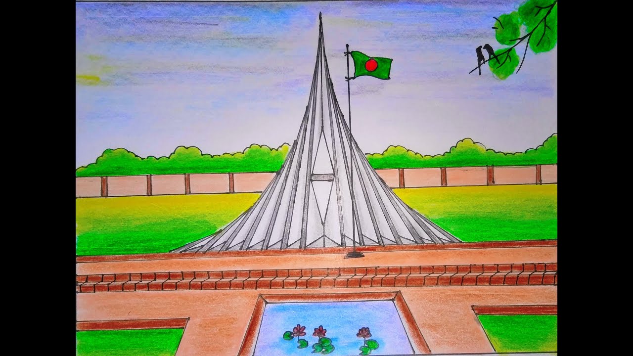 How to Draw Sriti Shoudho or National Martyrs’ Memorial 2021 - YouTube
