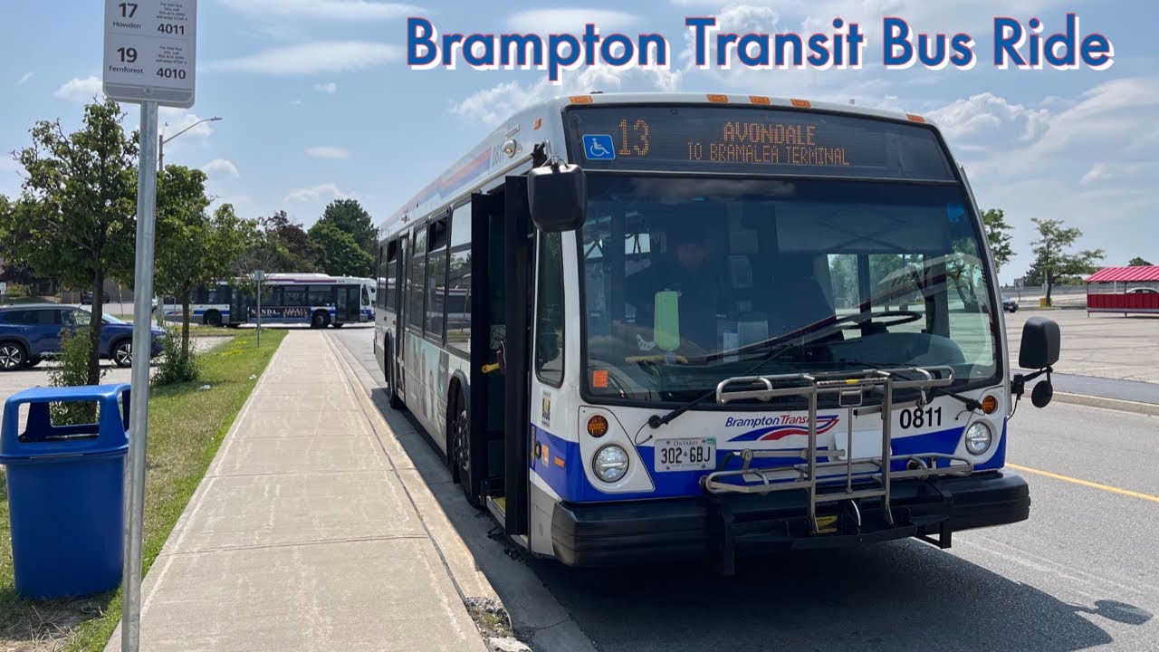 Brampton Transit 13 Avondale Bus Ride - Full Route Southbound 7/4/2023 ...