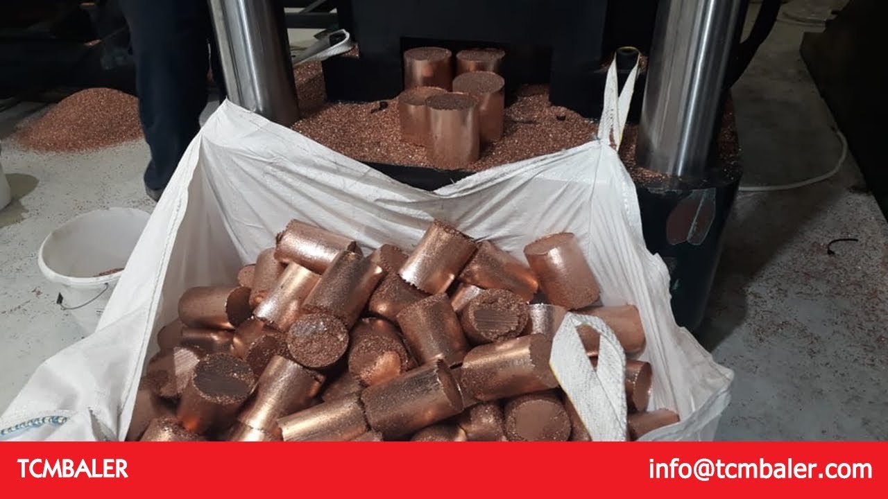 compact metal chip waste scrap compressor machine - YouTube