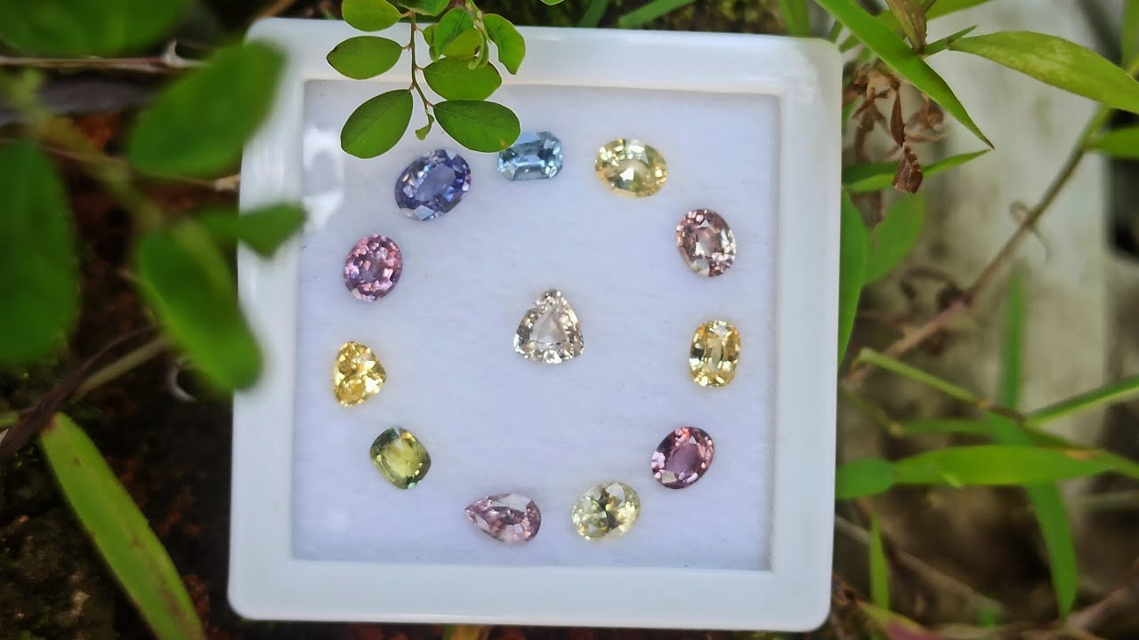Ceylon Natural Sapphire Faceted Stone Collection with mix shapes - YouTube