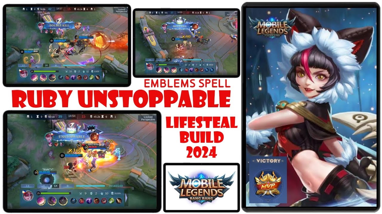 RUBY MVP UNSTOPPABLE SLAINED FREYA 4 TIMES EMBLEMS SPELL AND LIFESTEAL BUILD 2024 - YouTube